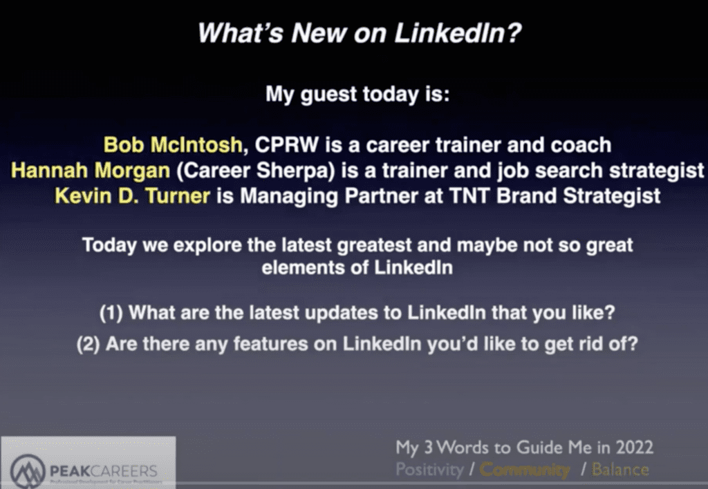 INTERVIEW: What's New on LinkedIn? - Peak Careers
